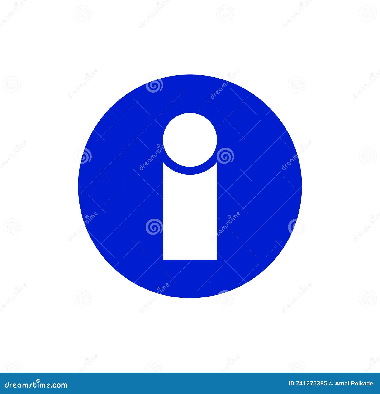 `i` Letter Information Icon on Blue Color Stock Illustration ...