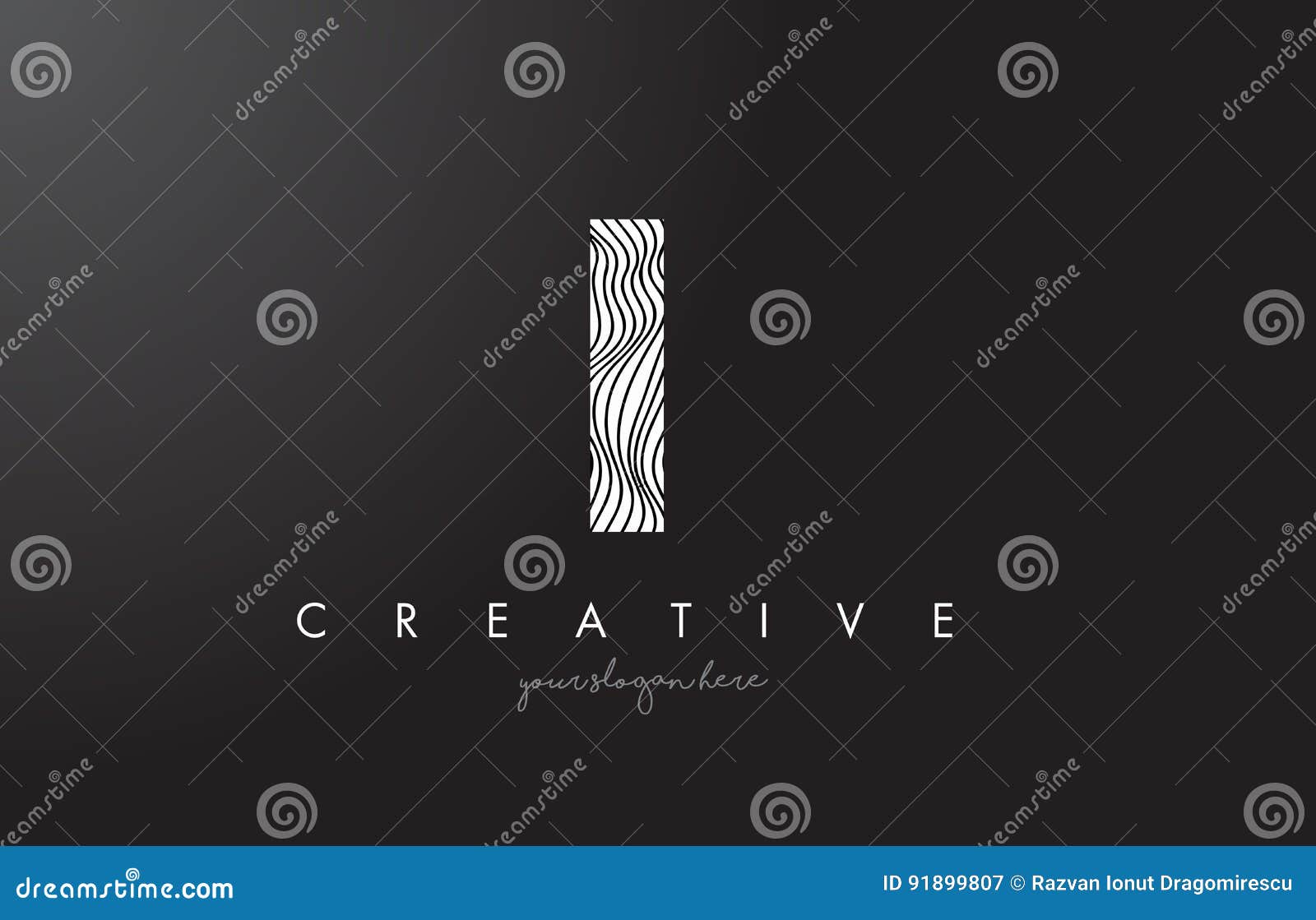 I Letter Logo with Zebra Lines Texture Design Vector. Stock Vector ...