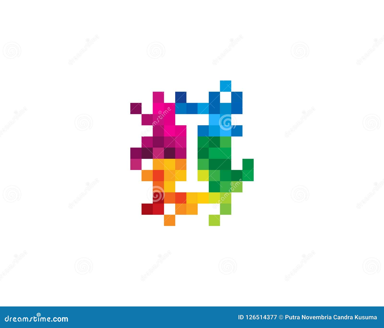 I Letter Mosaic Pixel Logo Icon Design Stock Vector - Illustration of ...