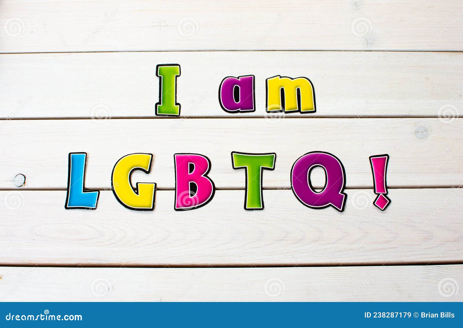 I am LGBTQ! Positive Affirmation, Statement. Bold Neon Letters on White ...