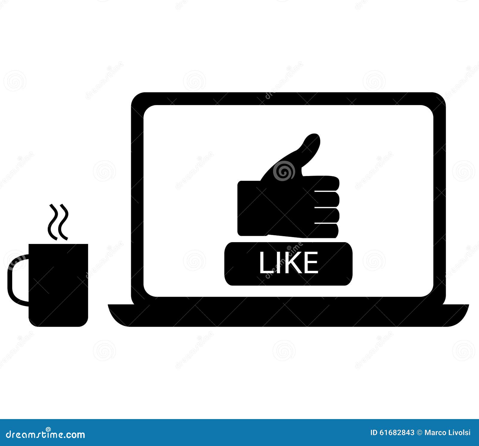 I like computers with hand stock illustration. Illustration of desktop ...
