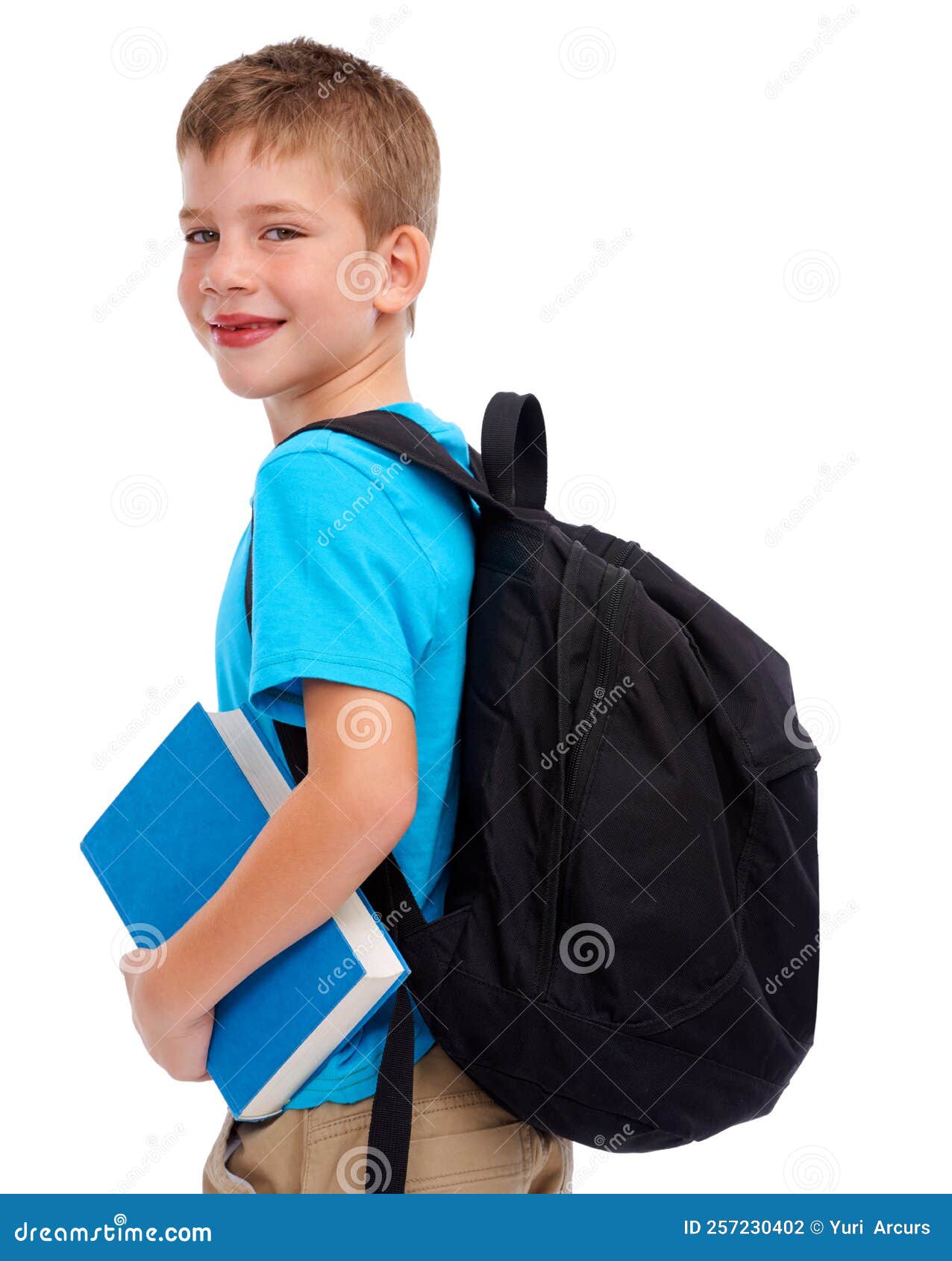 I Like Studying Hard. Studio Shot of a Cute Young Elementary Student ...
