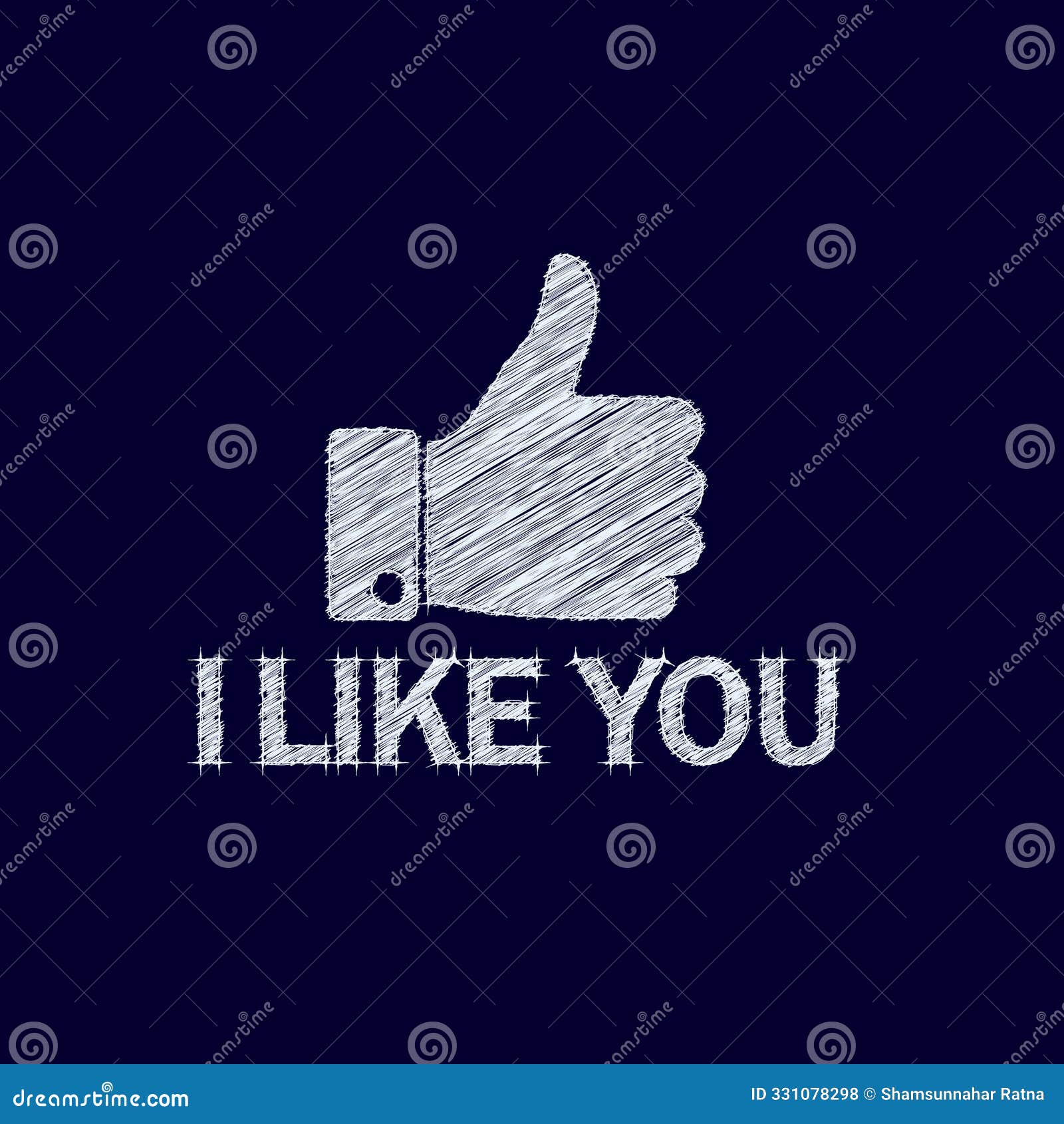 I Like You with Like Hand Design Shape Stock Illustration ...