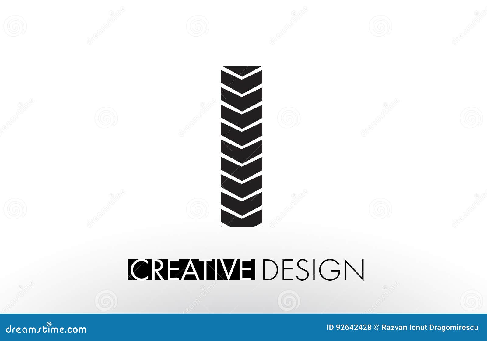 I Lines Letter Design with Creative Elegant Zebra Stock Vector ...