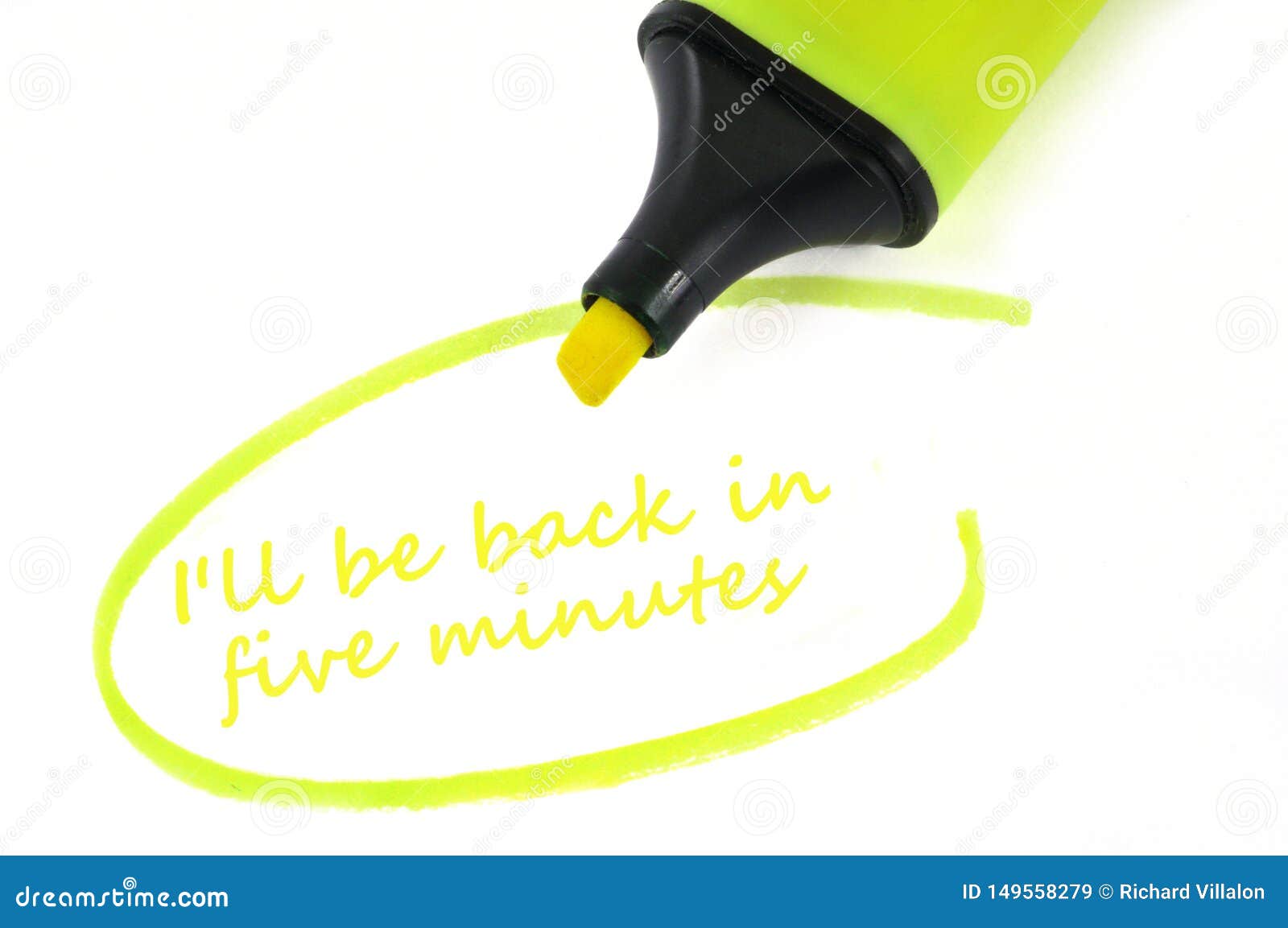 Back In 5 Minutes Sticker Icon. Clipart Image Cartoon Vector ...