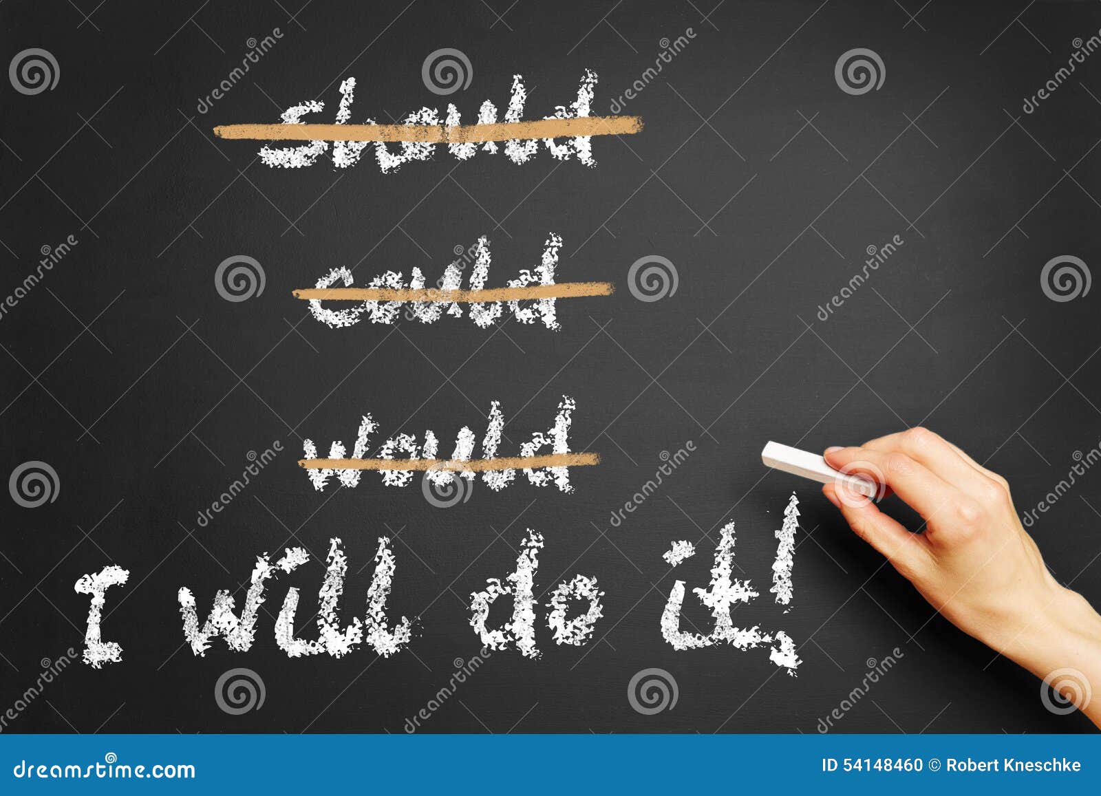 I Ll Do it! Written on a Chalkboard Stock Photo - Image of decision ...