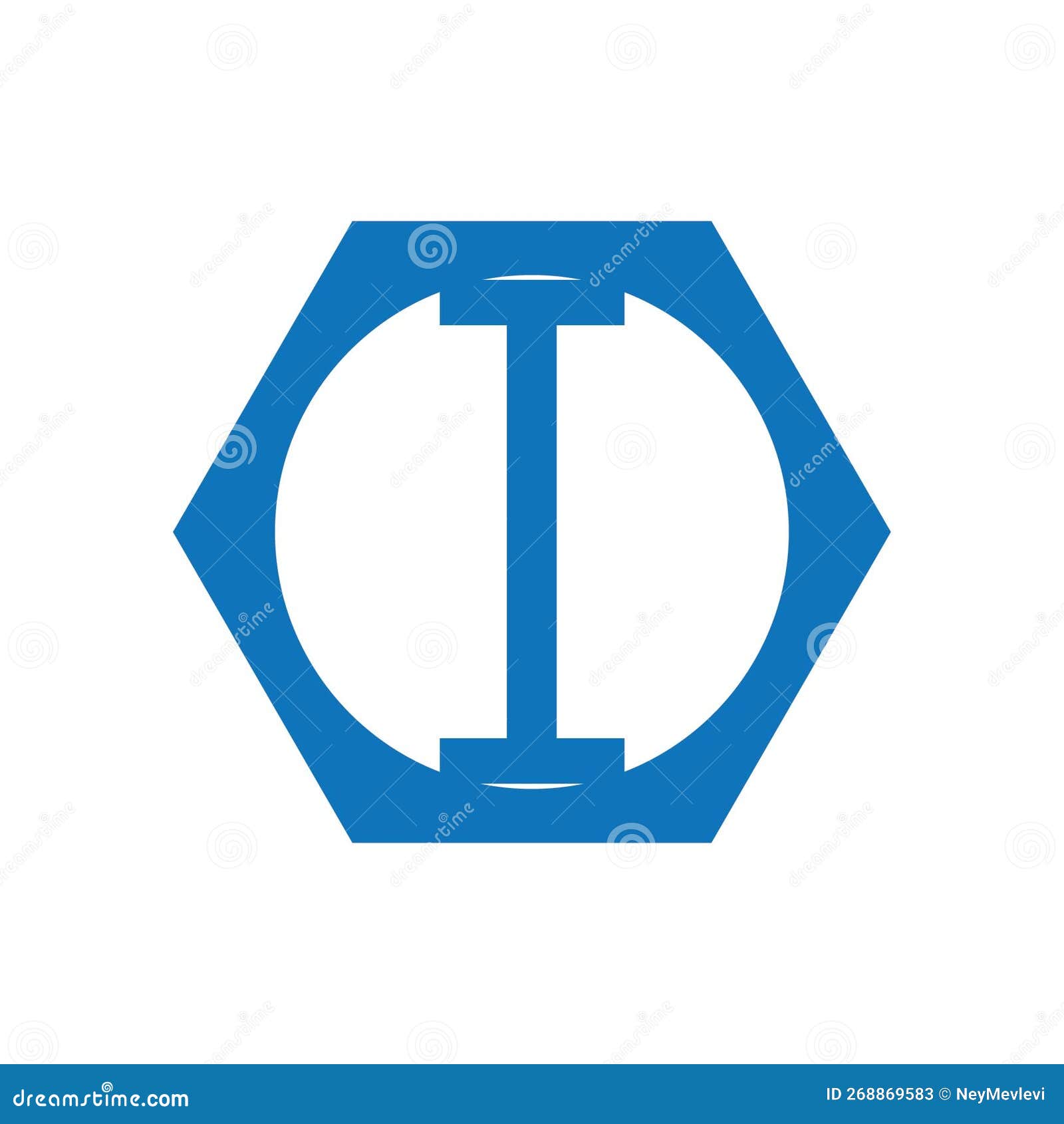I Logo with a Blue Octagon Frame Shape Stock Vector - Illustration of ...