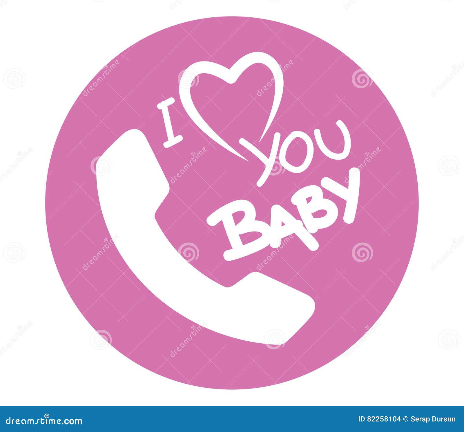 I Love Baby Phone Icon Design Stock Illustration - Illustration of call ...