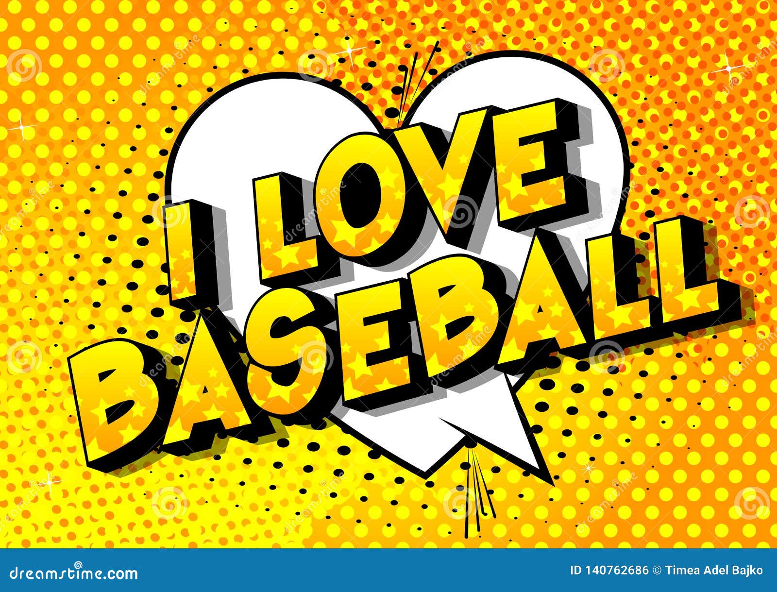 I Love Baseball - Comic Book Style Words. Stock Vector - Illustration ...