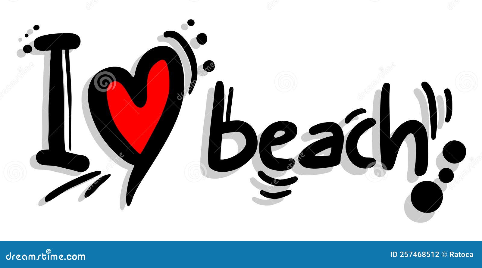 I love beach stock vector. Illustration of coast, poster - 257468512