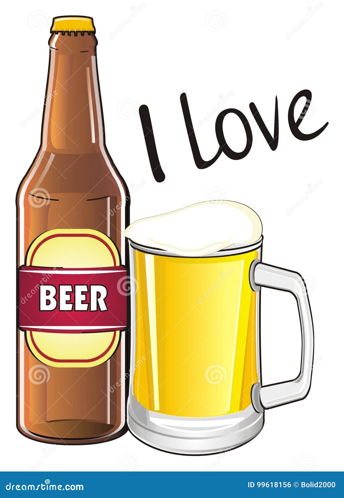 I love beer stock illustration. Illustration of glass - 99618156