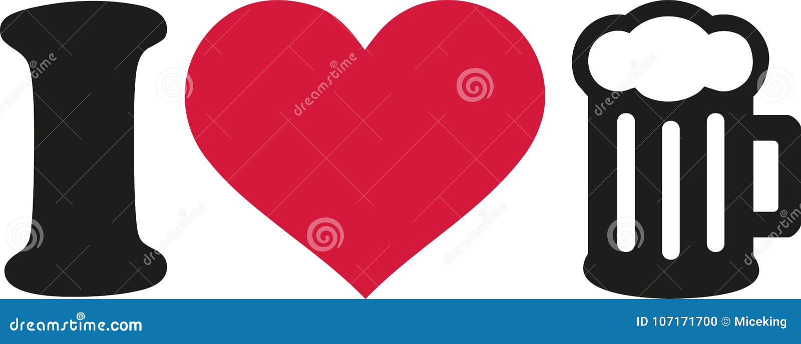 I love beer mug stock vector. Illustration of drink - 107171700