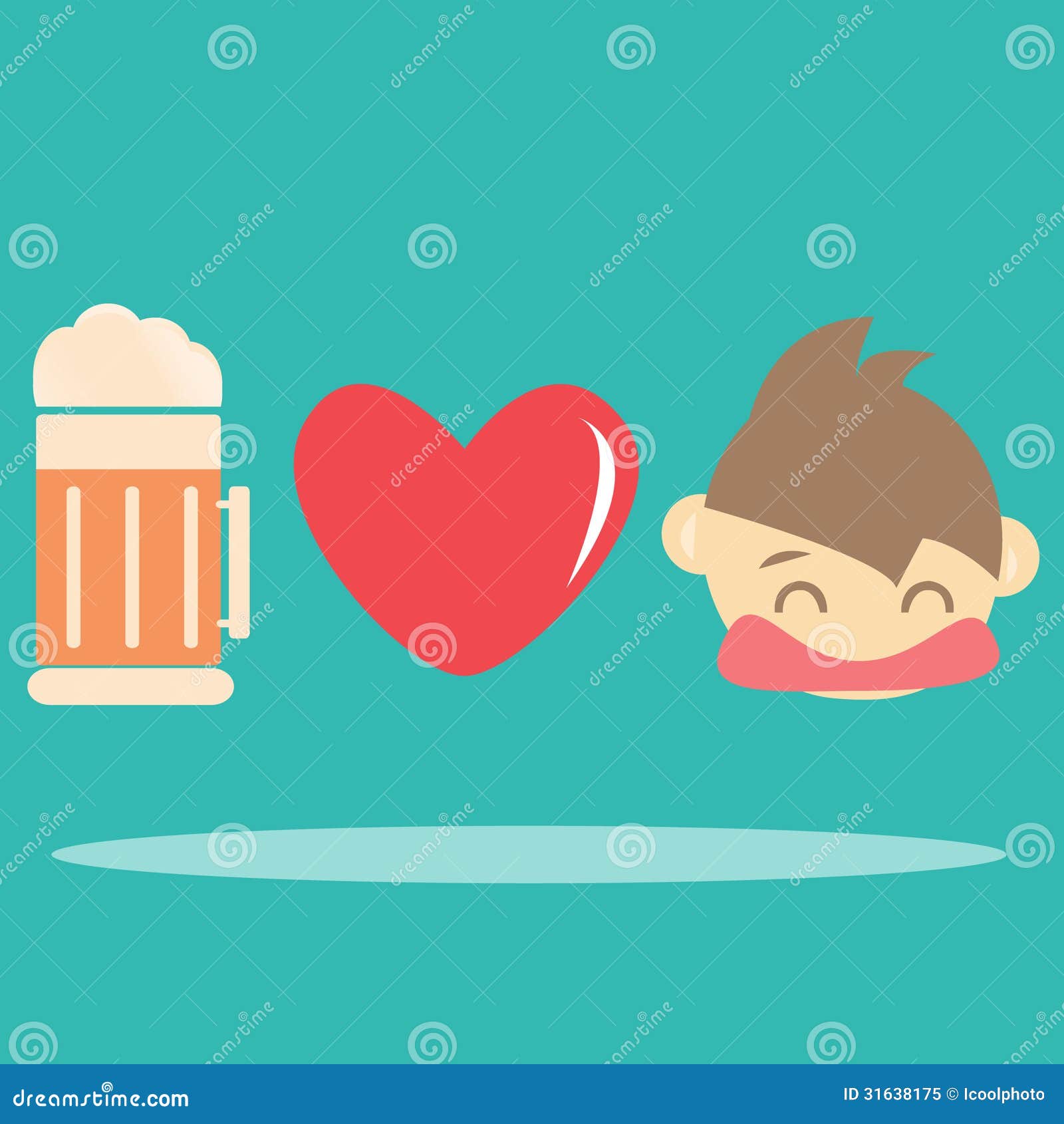 I love beer stock vector. Illustration of love, beer - 31638175