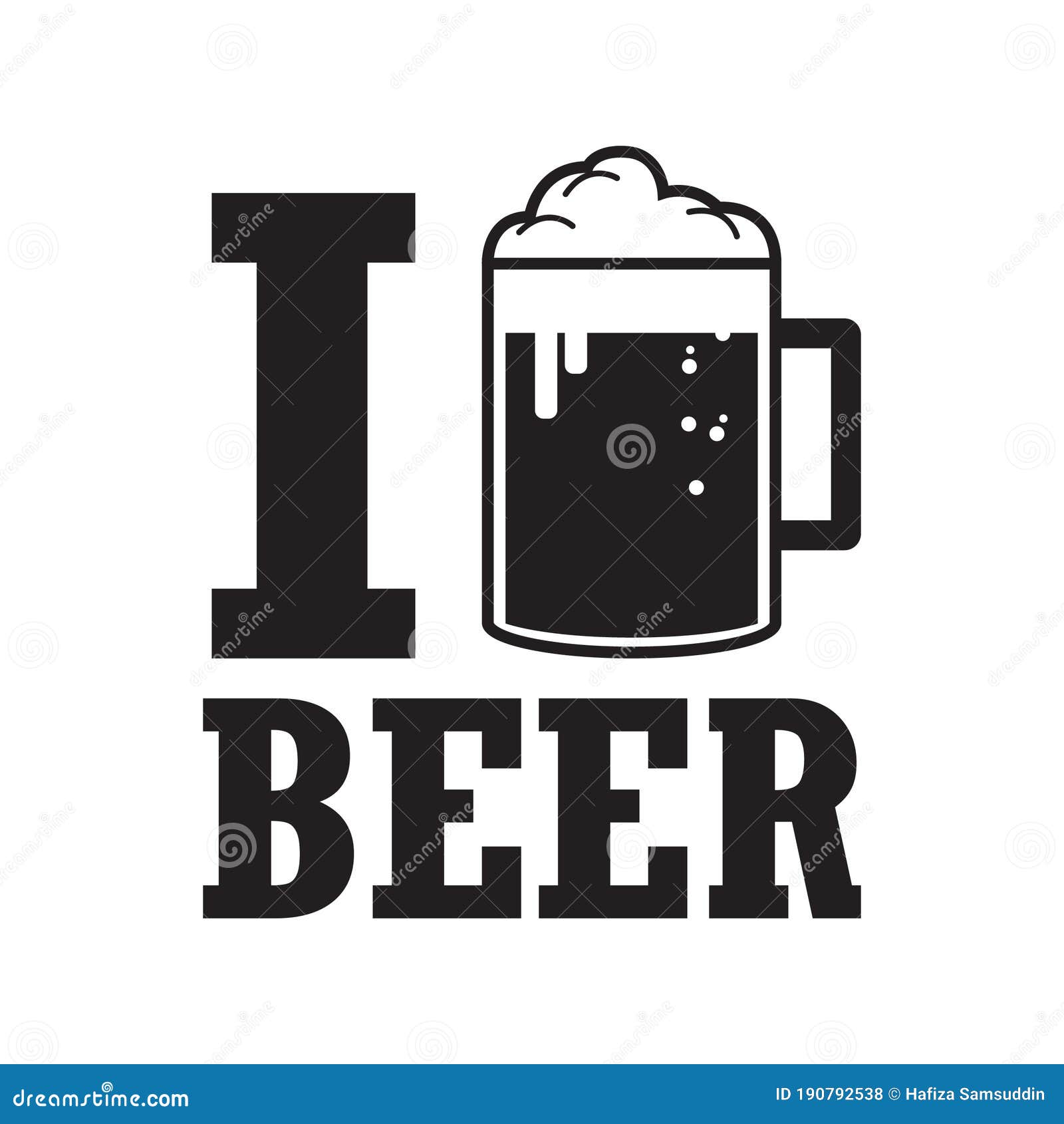 I Love Beer. Vector Illustration Decorative Design Stock Vector ...