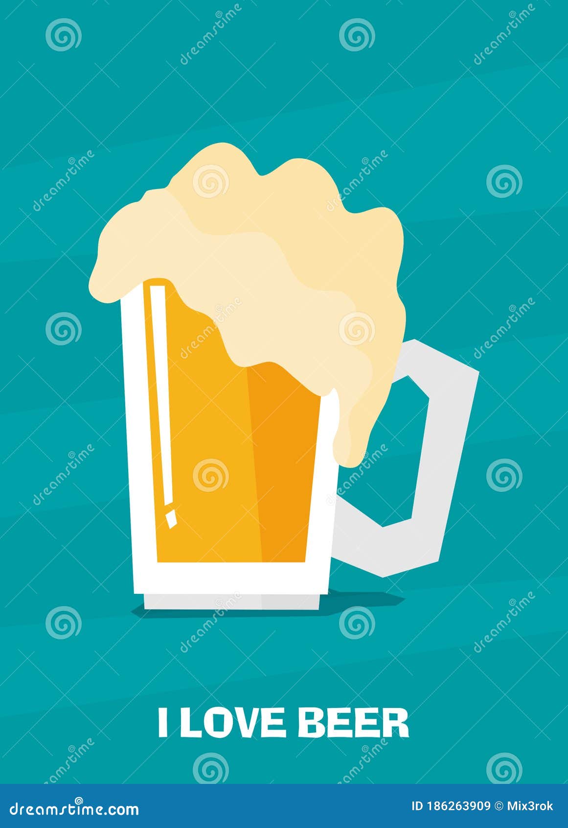 I Love Beer. Vector Illustration Stock Vector - Illustration of ...