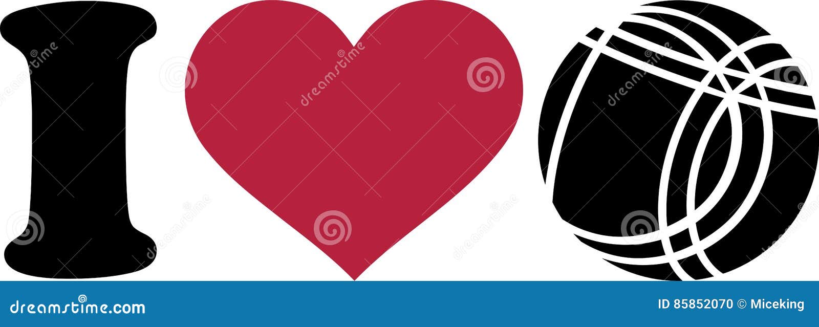 I love Bocce Ball stock vector. Illustration of volo - 85852070