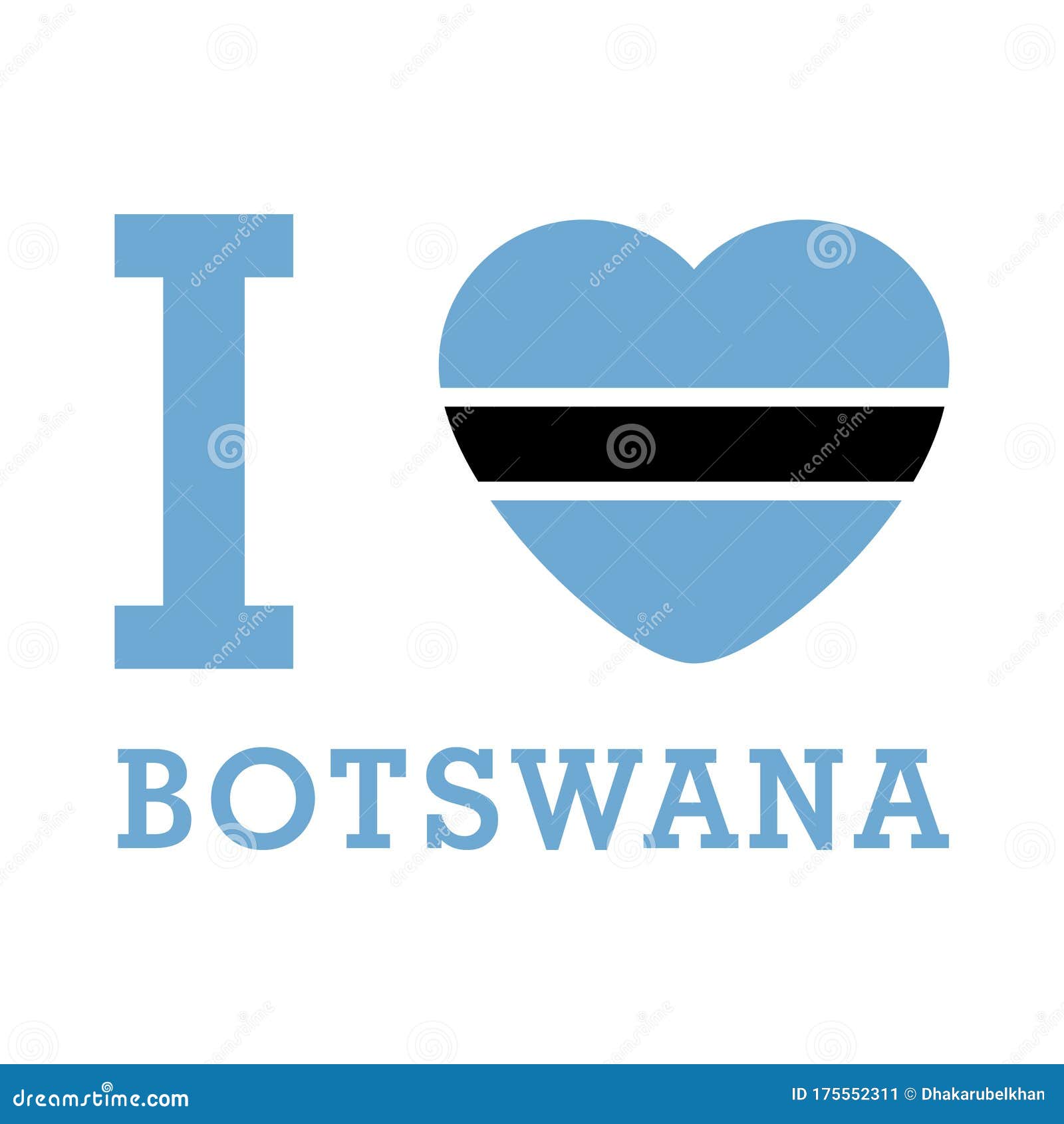 I Love Botswana with Heart Flag Shape Vector Stock Vector ...