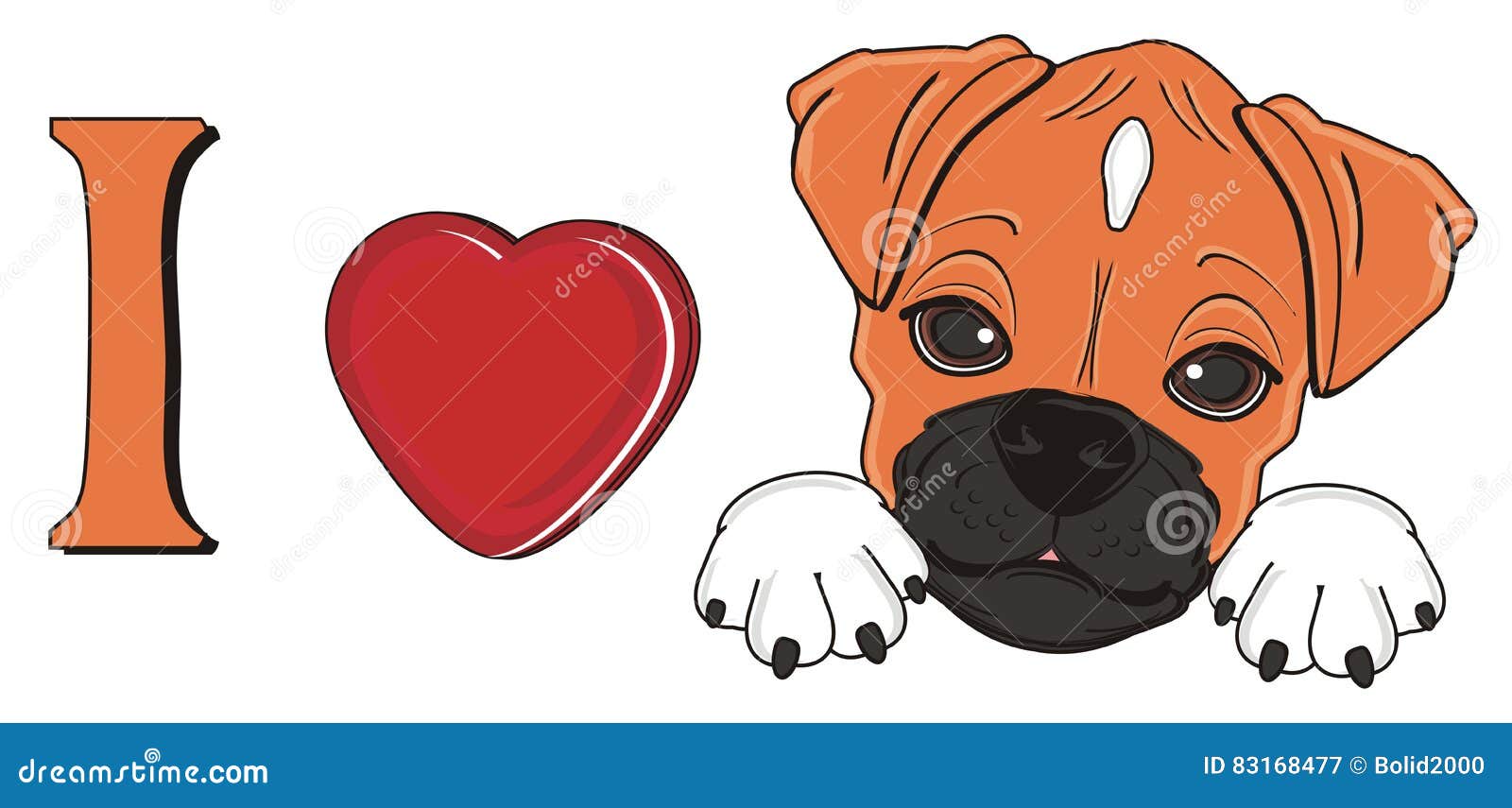 I love boxer dog stock illustration. Illustration of love - 83168477