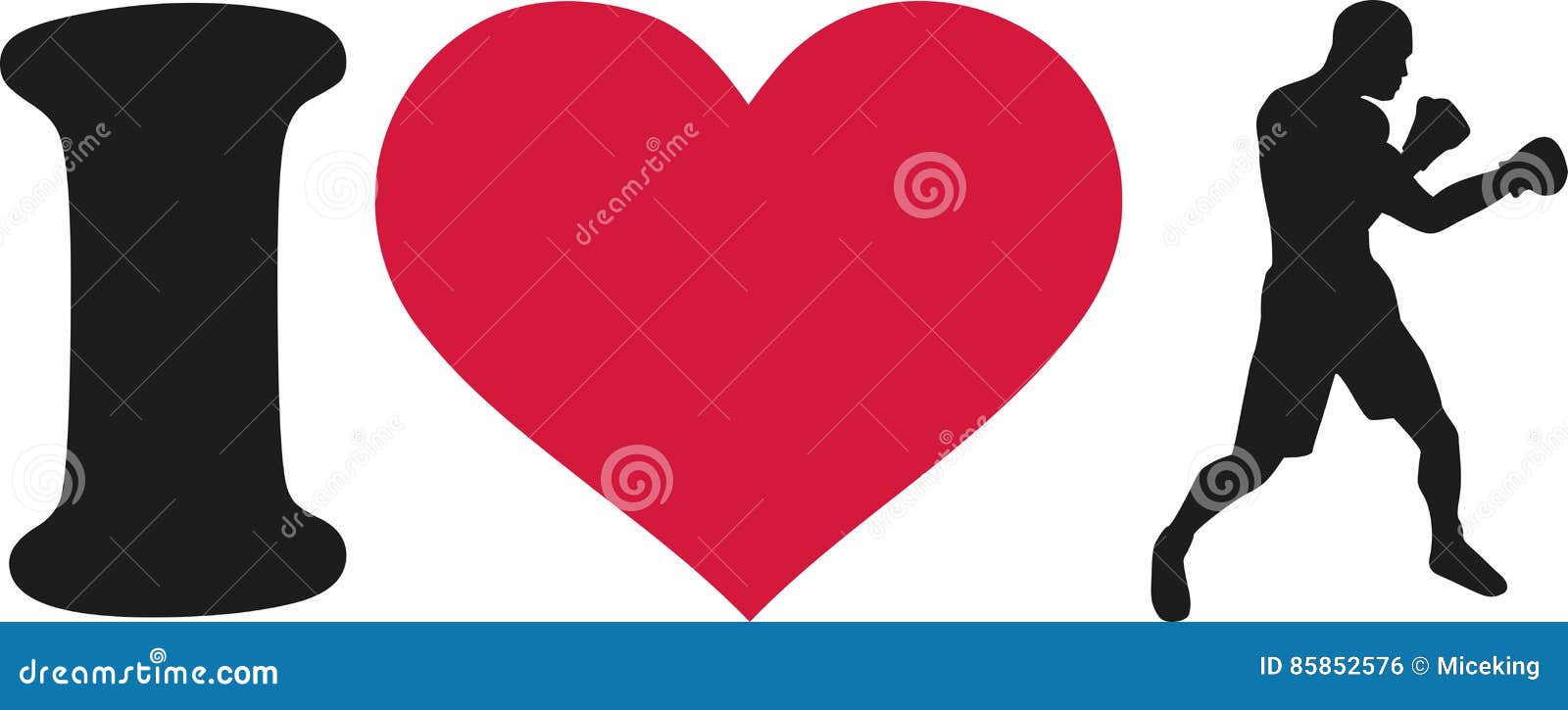 I love boxing stock vector. Illustration of training - 85852576