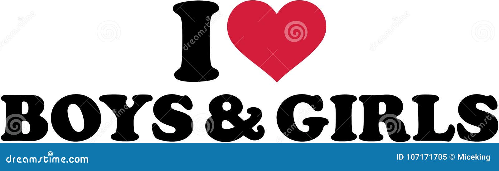 I love boys & girls stock vector. Illustration of vector - 107171705