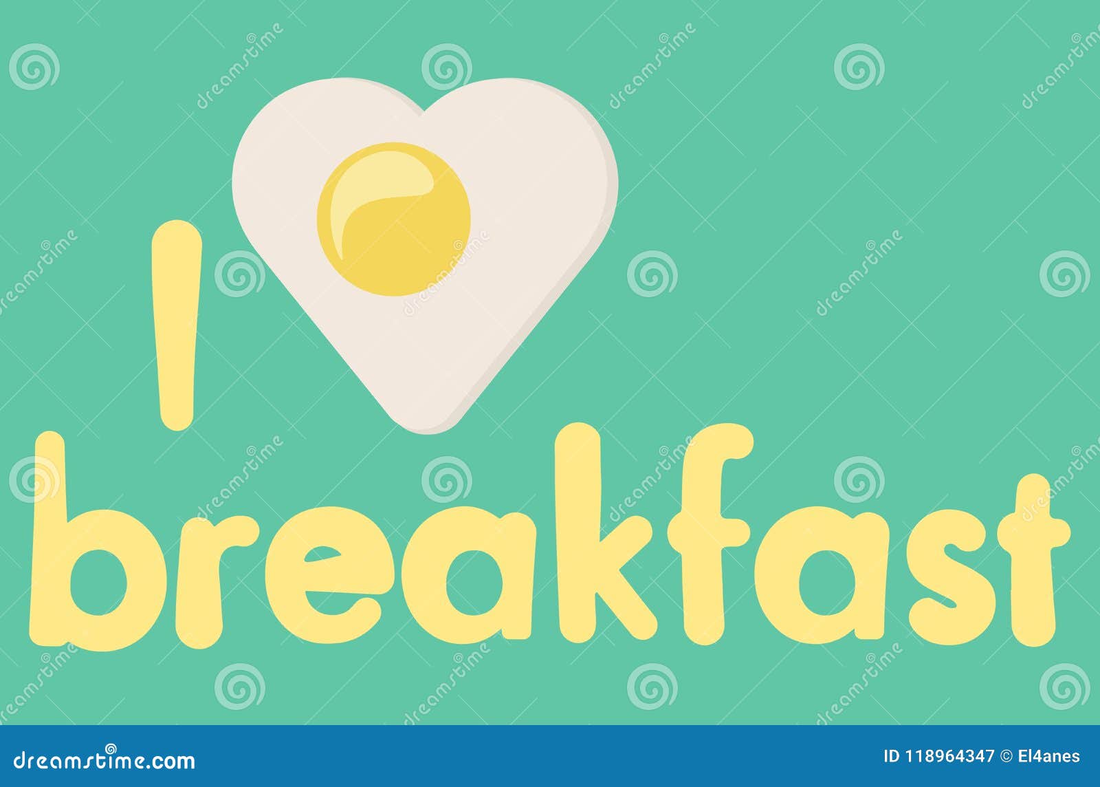 I love breakfast stock vector. Illustration of breakfast - 118964347