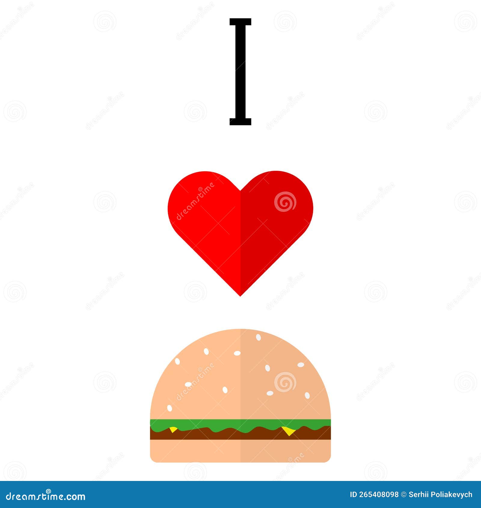 Love Burger Poster. Hands Drawing Lettering. Vector Illustration ...