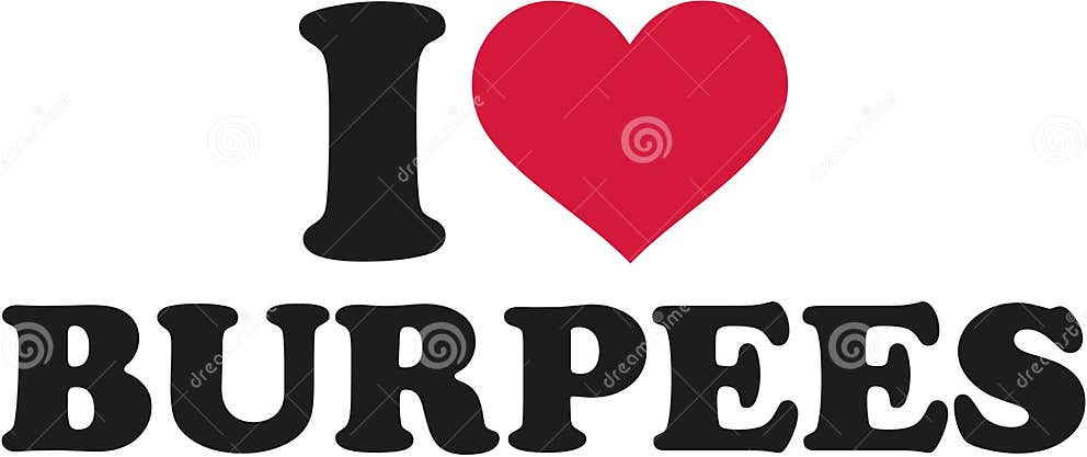 I love burpees stock vector. Illustration of fitness - 85847652