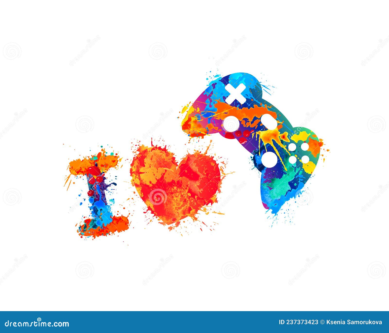 I Love Computer Games. Symbol of Splash Paint Stock Vector ...