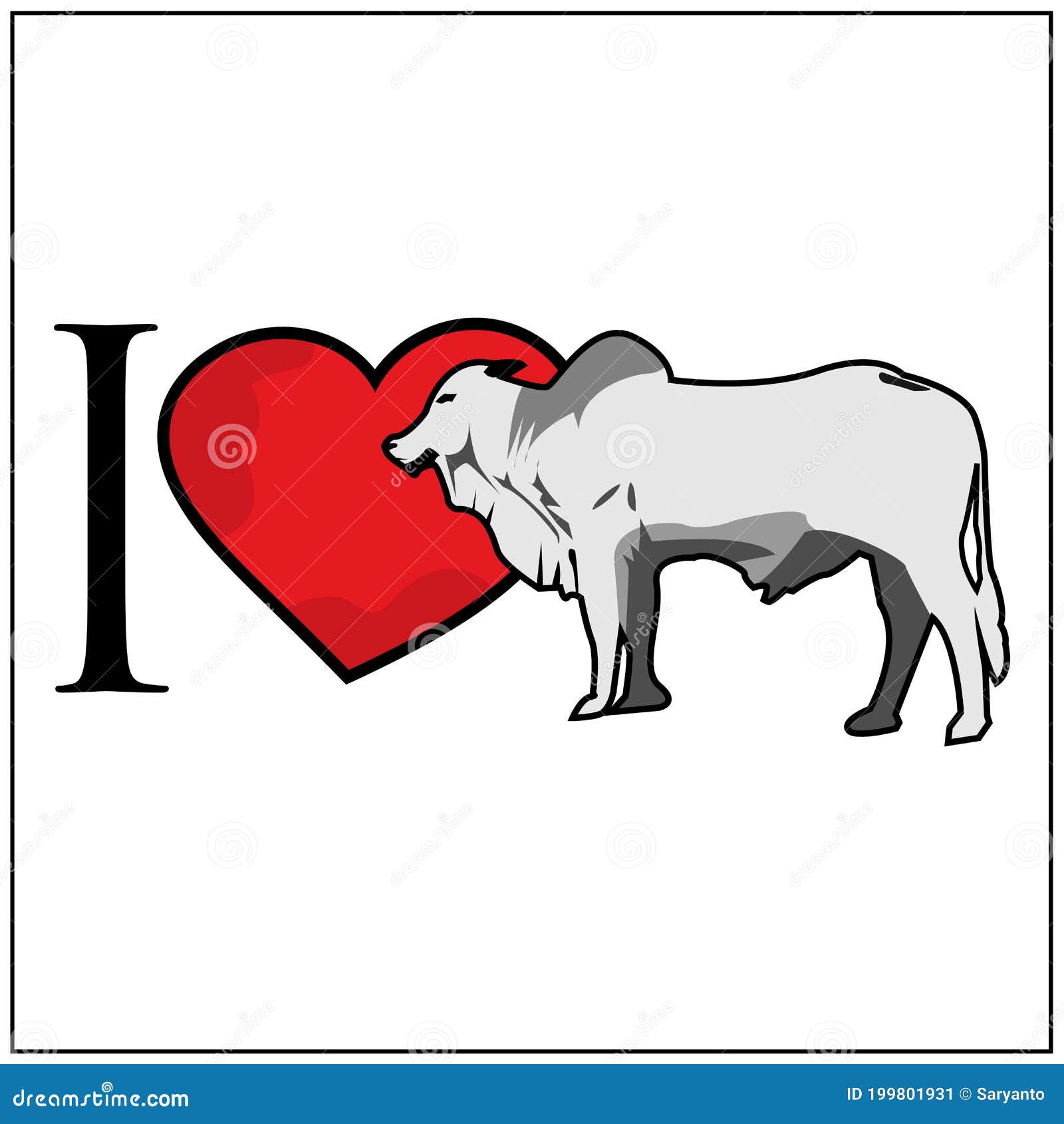 I Love Cow. Vector Illustration on White Background Stock Vector ...