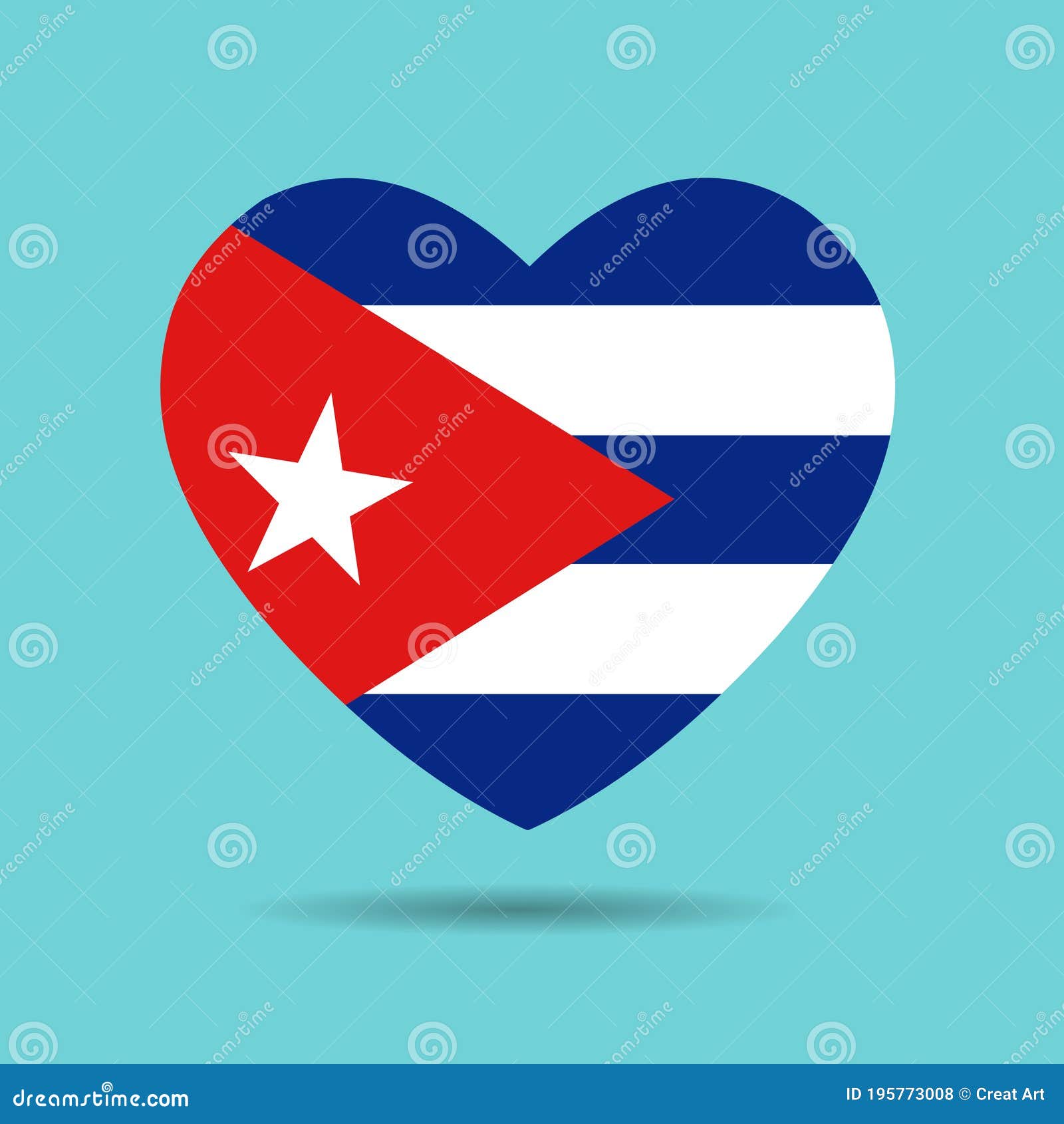I Love Cuba. Cuba Flag Heart Vector Illustration Stock Vector ...