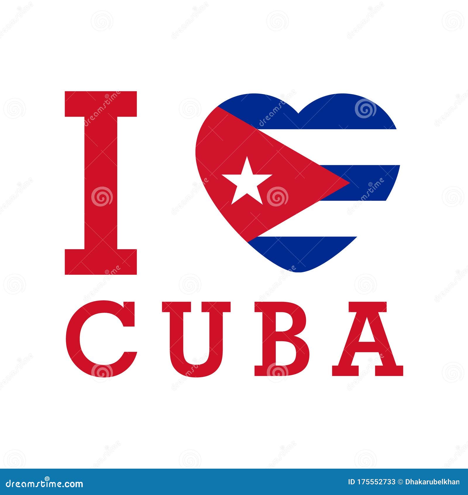 I Love Cuba with Heart Flag Shape Vector Stock Vector - Illustration of ...