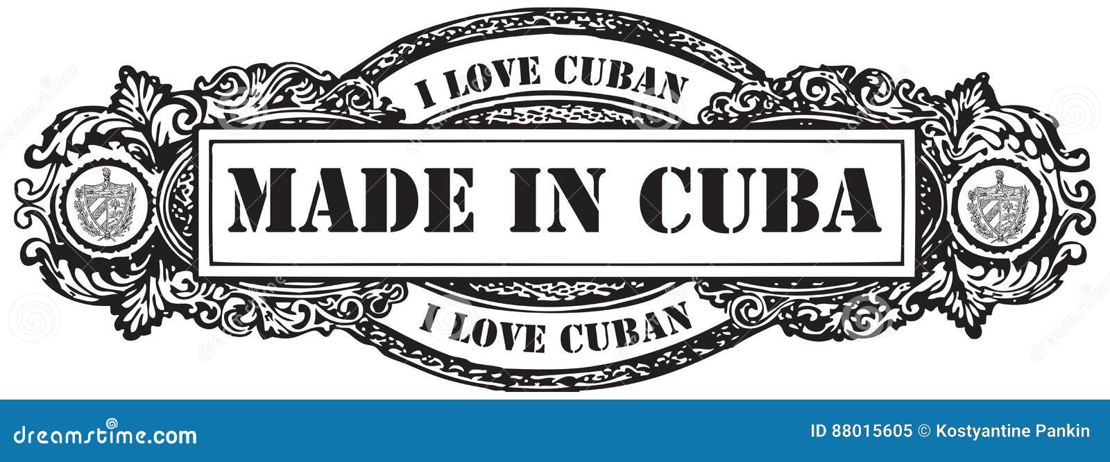 I love Cuban stock vector. Illustration of pattern, customer - 88015605