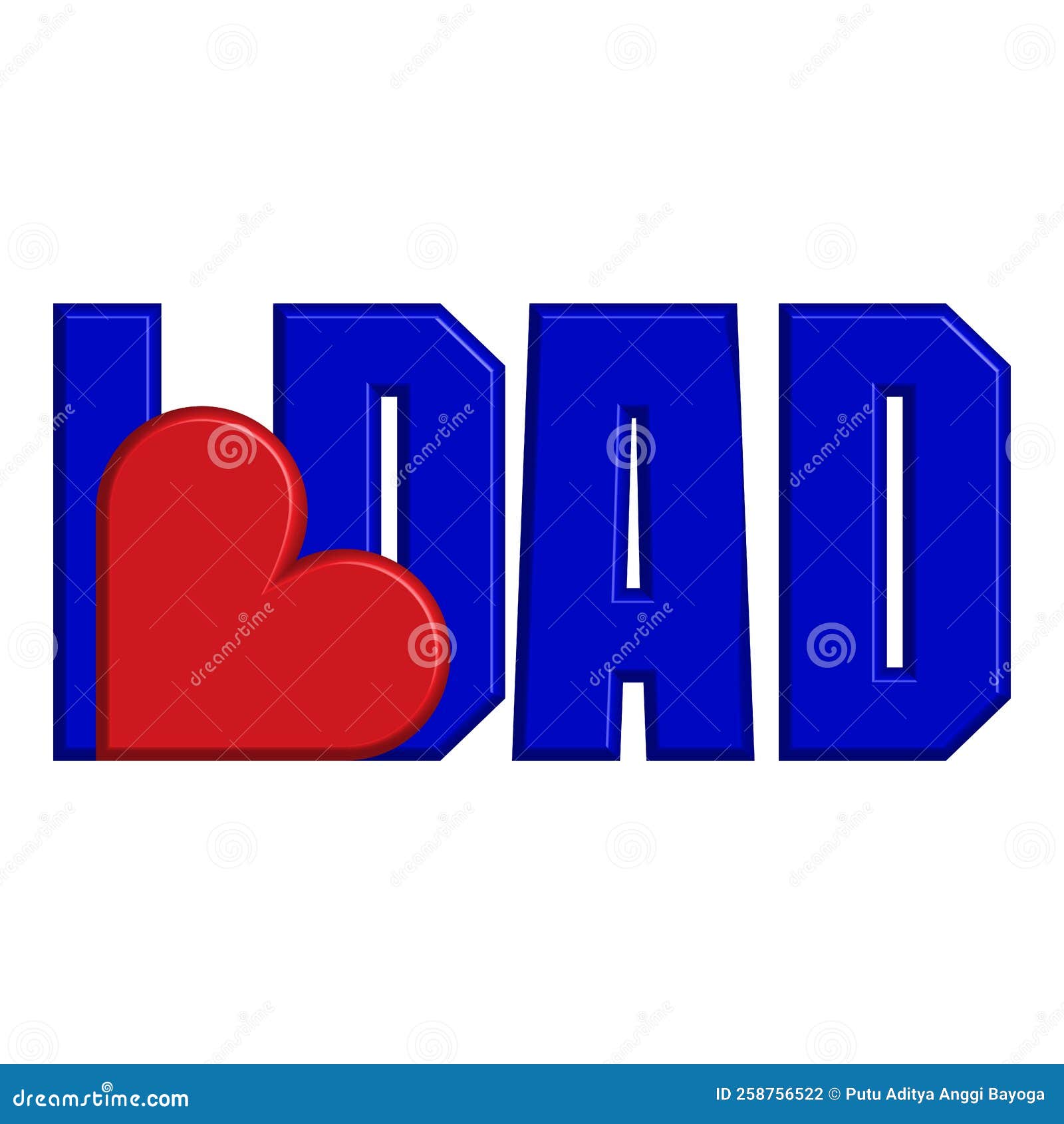 I love dad text stock vector. Illustration of love, resources - 258756522