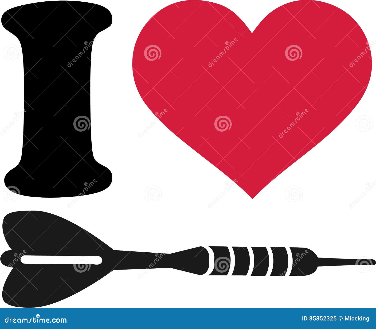I love darts arrow stock vector. Illustration of love - 85852325