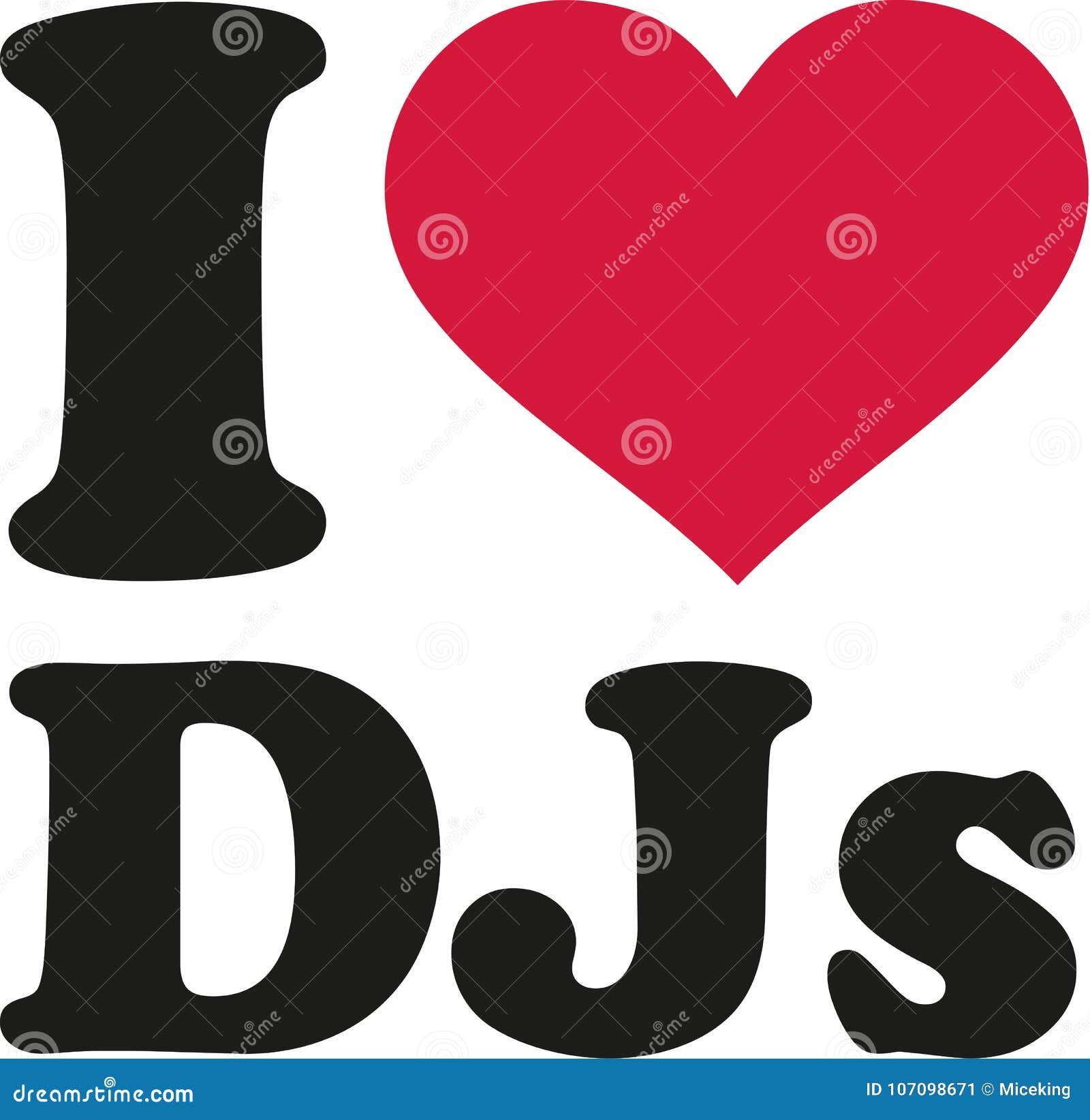 I love DJs stock vector. Illustration of silhouette - 107098671