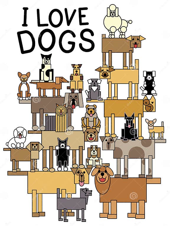 I Love Dogs stock vector. Illustration of puppy, love - 29087676