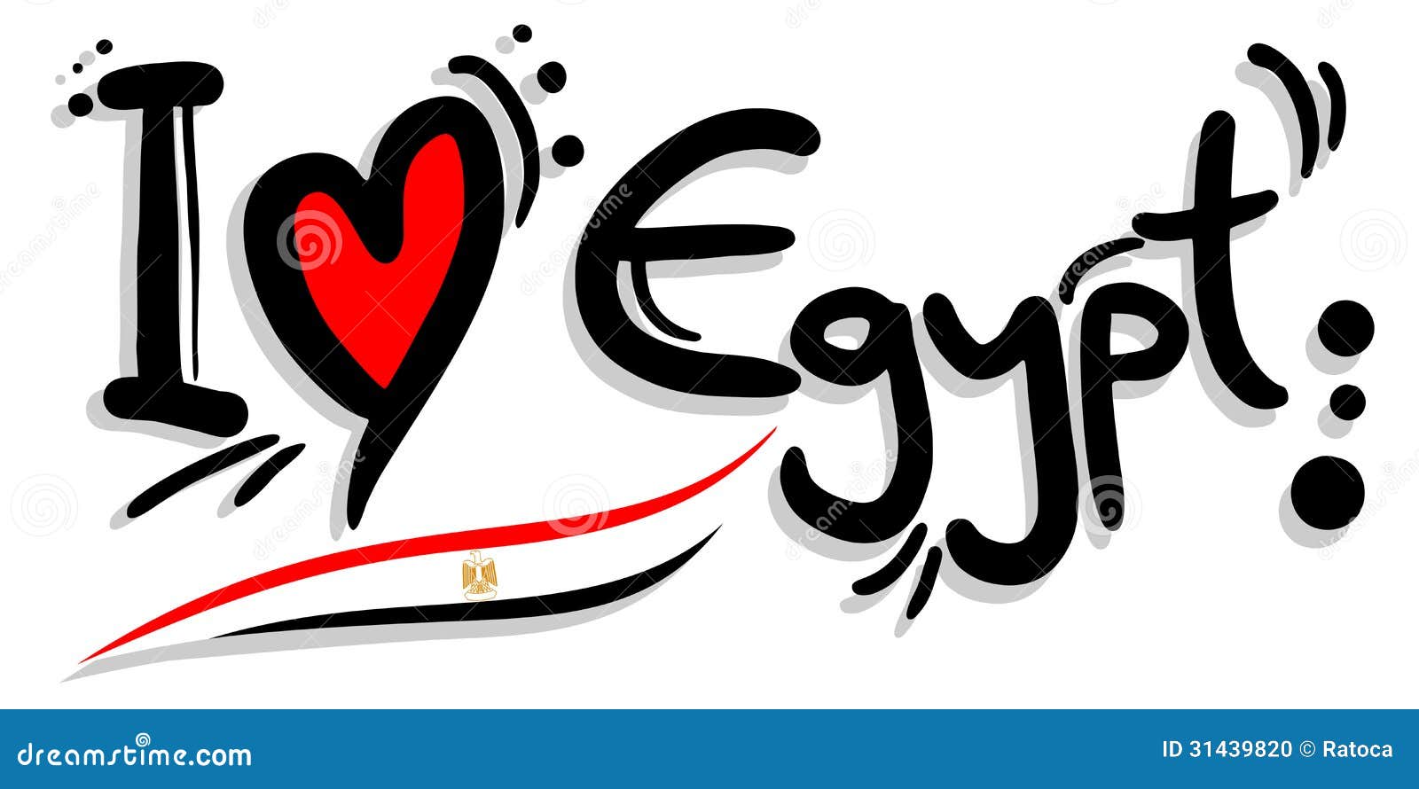 I Love Egypt. Symbol Of Heart Of Countrys Attractions: Pyramids Cartoon ...