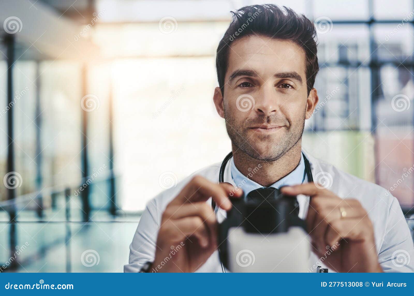I Love Exploring Science. a Young Handsome Male Scientist Working in a ...