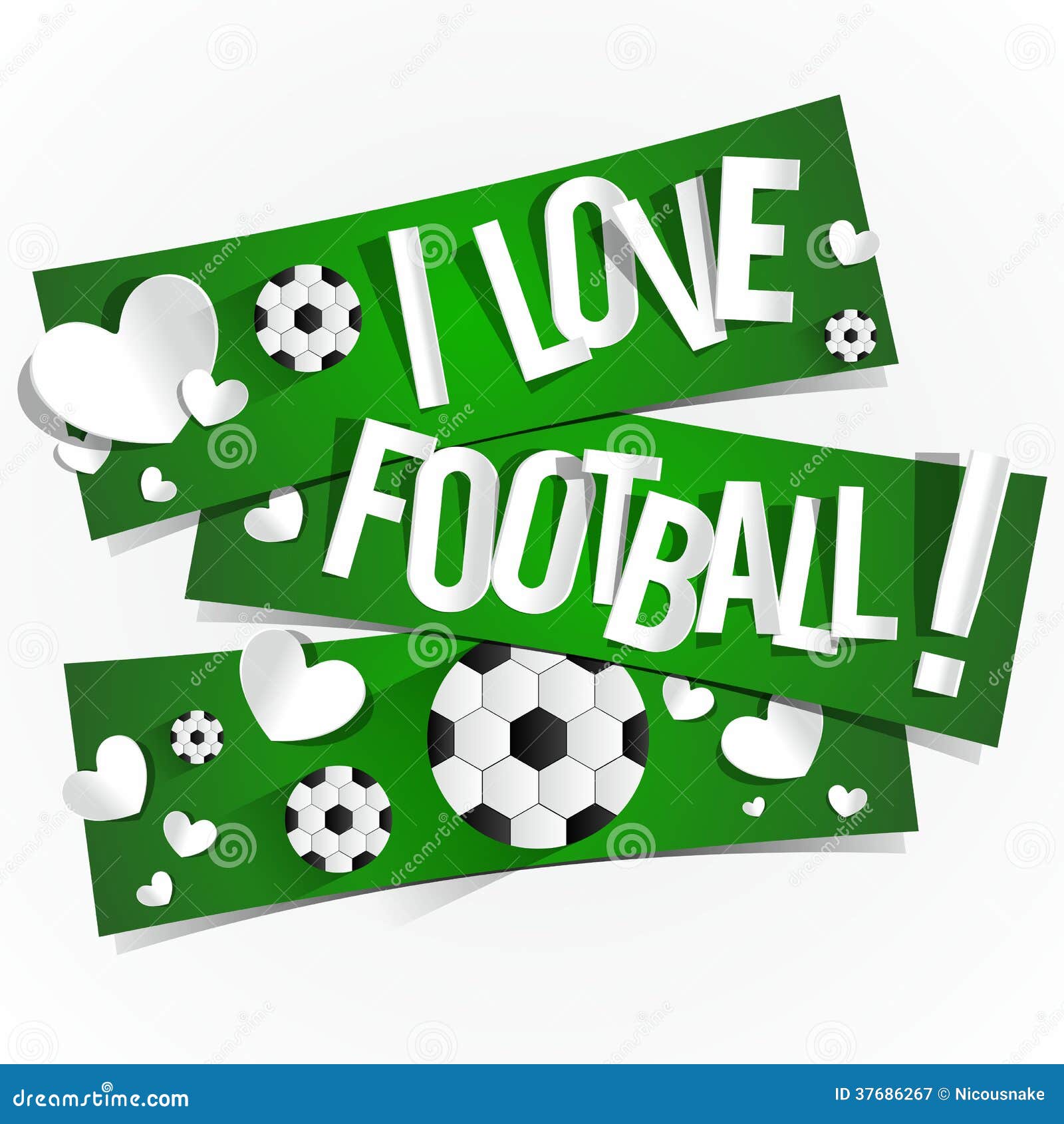 I Love Football stock vector. Illustration of design - 37686267