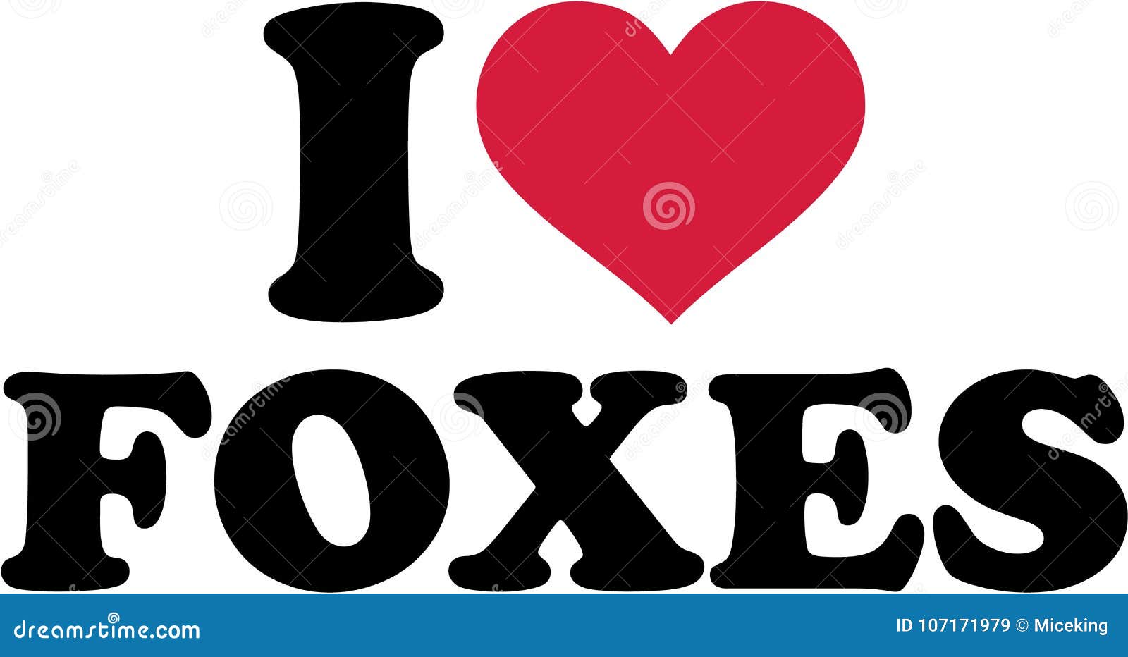 I love foxes stock vector. Illustration of animal, wildlife - 107171979