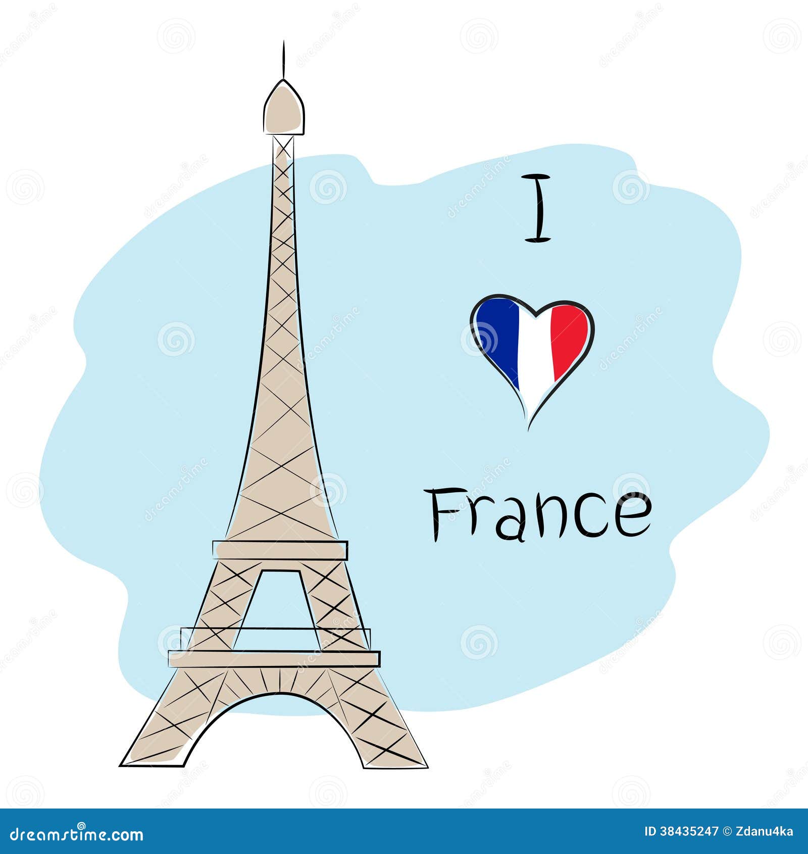 I love france stock vector. Illustration of postcard - 38435247