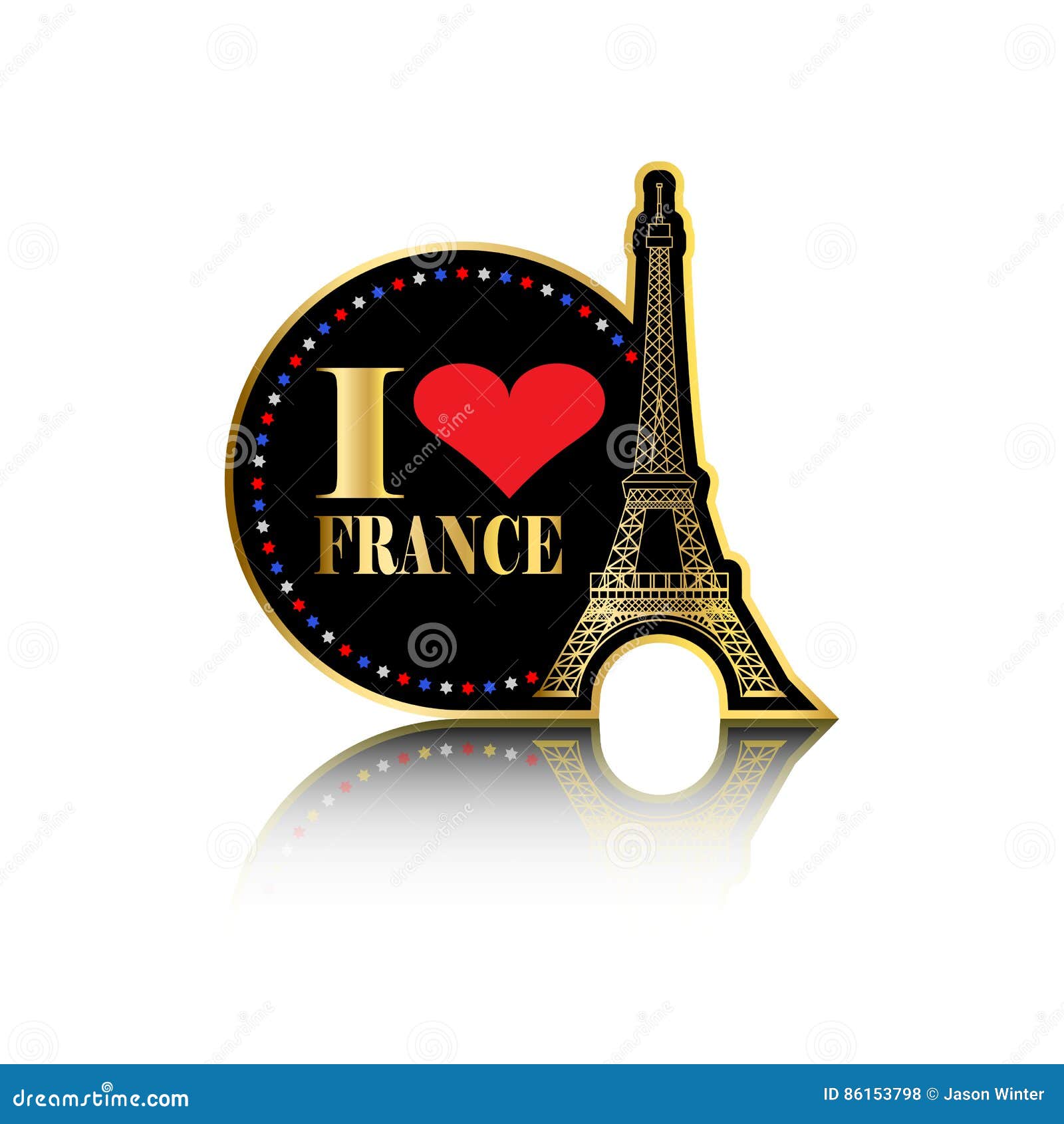 I Love France Gold Label stock vector. Illustration of icon - 86153798