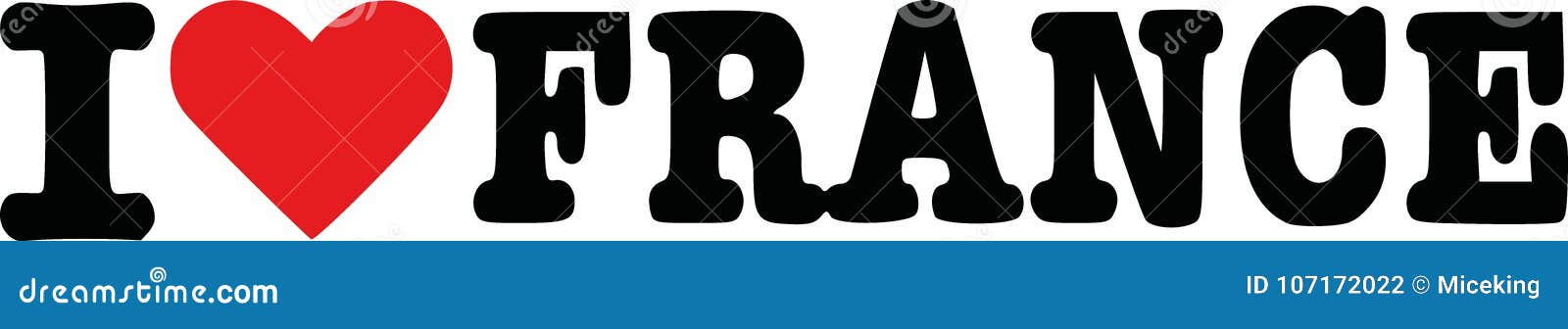 I Love France. Traditional French National Set Of Icons In Form Cartoon ...