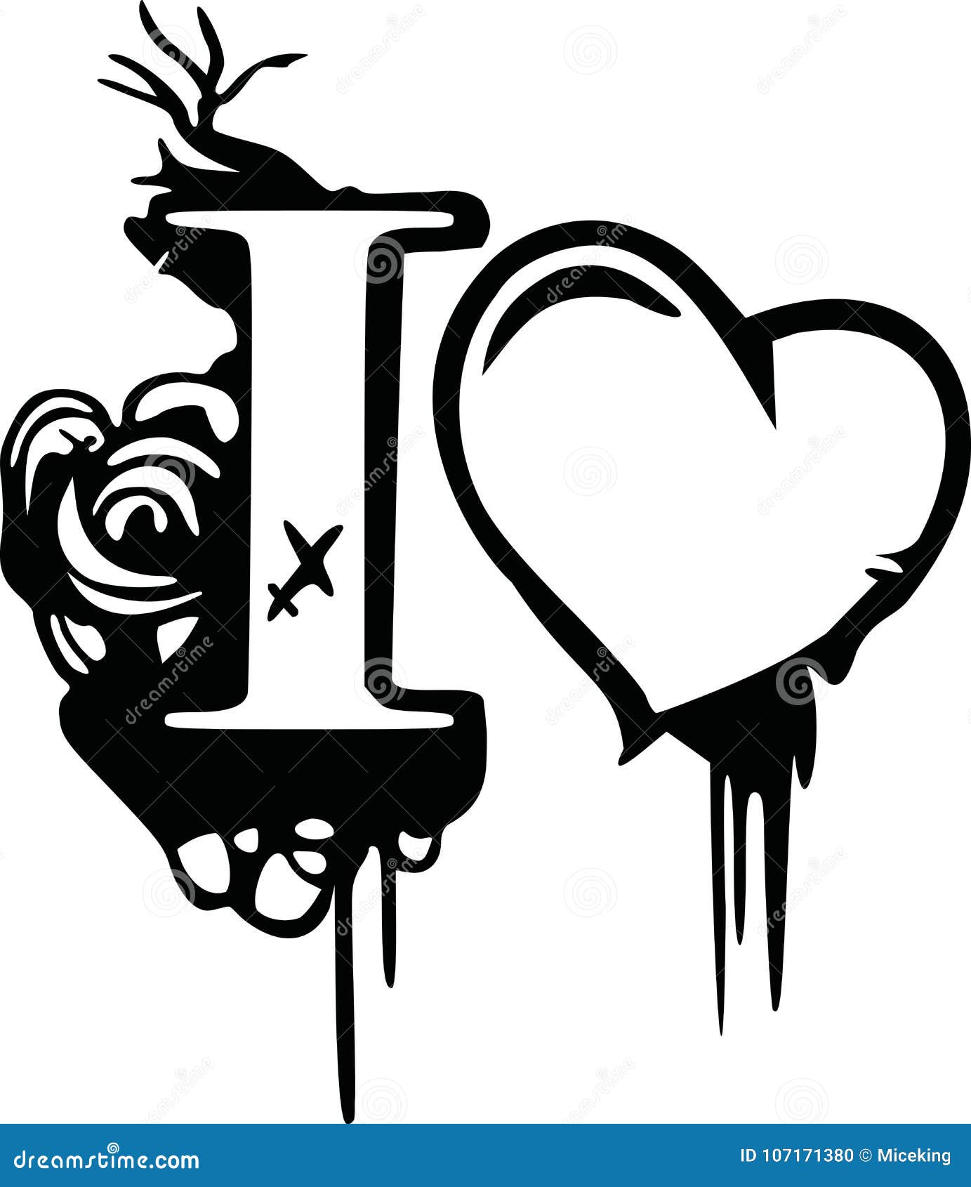 LOVE Gothic Calligraphy Postcard Vector Illustration | CartoonDealer ...