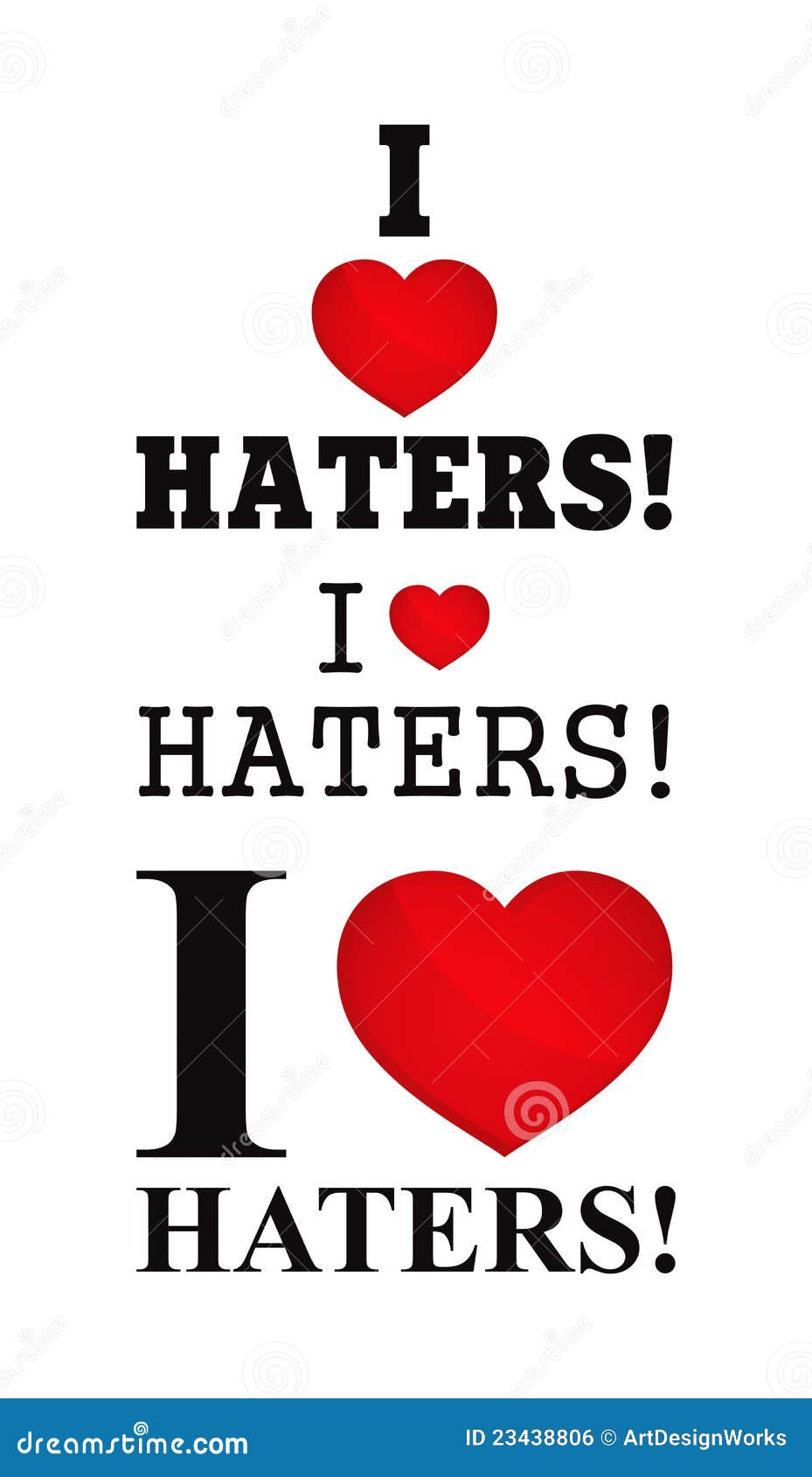 I Love Haters - T-Shirt Stamp Stock Vector - Illustration of teen ...