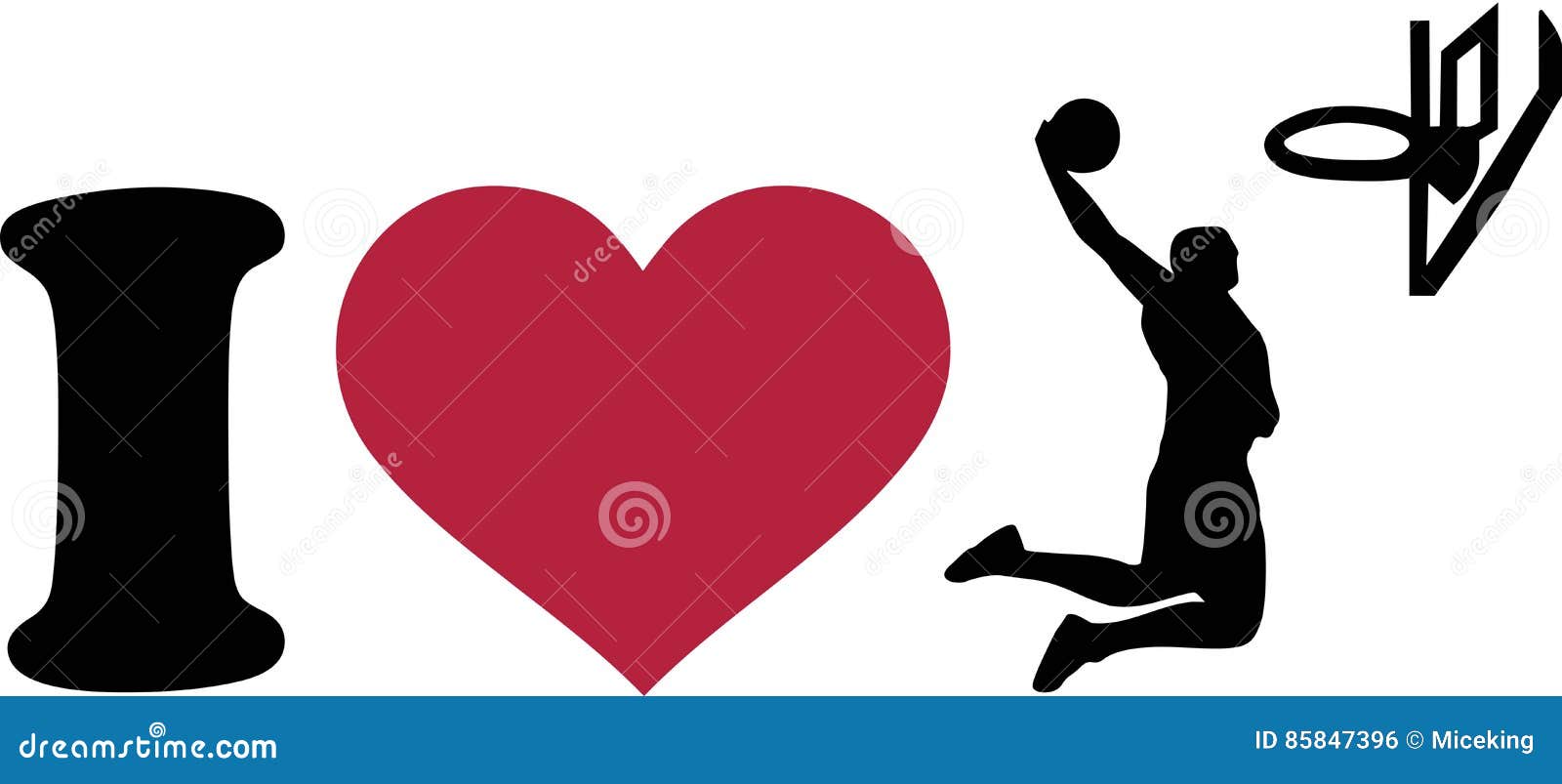 I Love Heart Basketball Player Stock Vector - Illustration of player ...