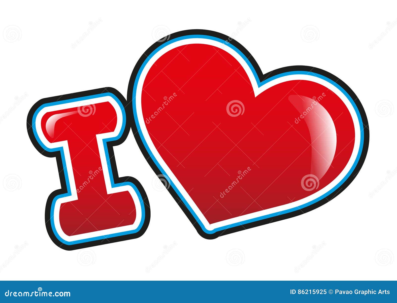 I Love stock vector. Illustration of happy, cartoon, valentines - 86215925