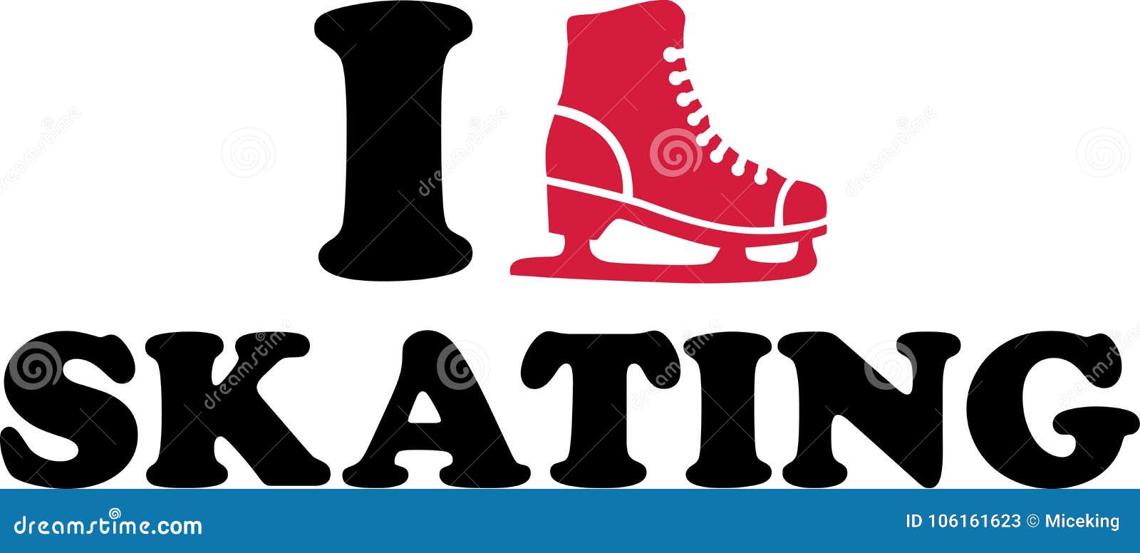I Love Ice Skating stock vector. Illustration of graceful - 106161623