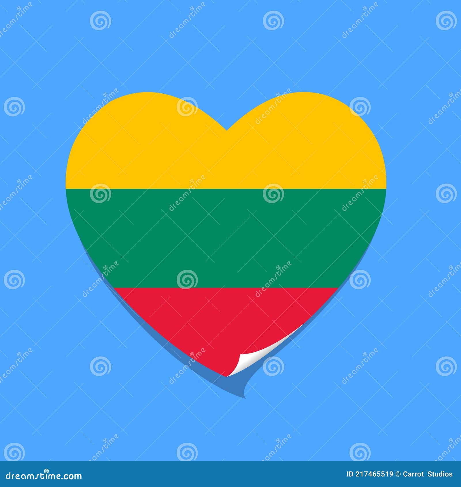 I Love Lithuania Flag Heart Stock Vector - Illustration of isolated ...