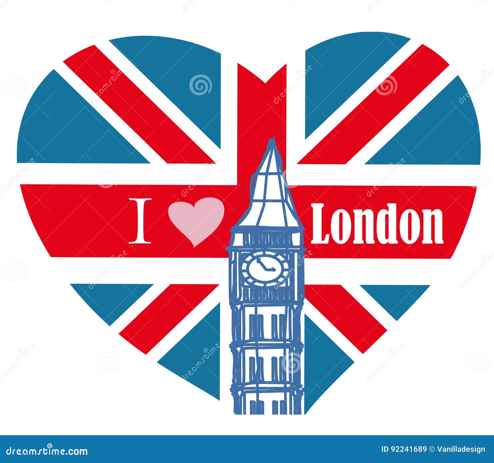 I love London - Banner stock vector. Illustration of nostalgia - 92241689